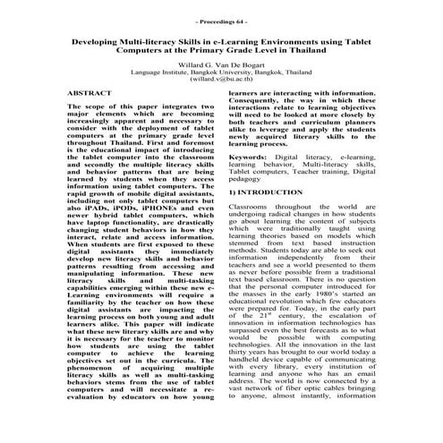 03 developing multi literacy skills in e-learning environments using | PDF