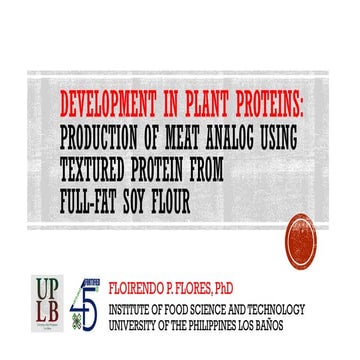 Development in Plant Proteins Production of Meat Analog using textured ...