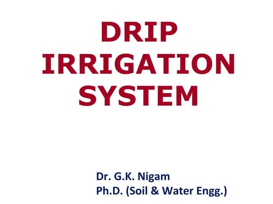 MICRO CONTROLLER BASED DRIP IRRIGATION SYSTEM | PPT