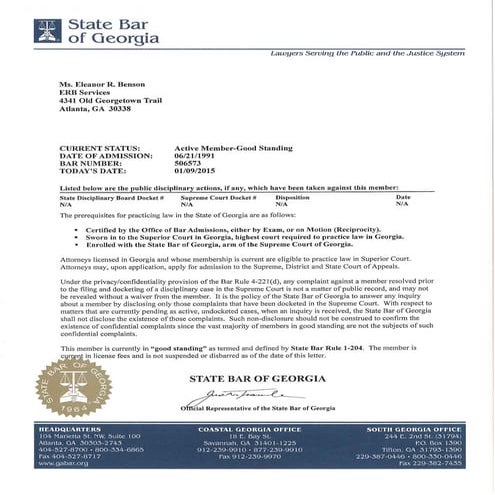 Ga Bar Letter of Good Standing | PDF