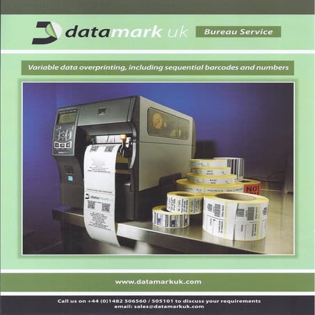 Datamark UK Ltd Brochure Bureau Service Insert | PDF