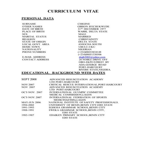 CURRICULUM VITAE GENERAL | PDF