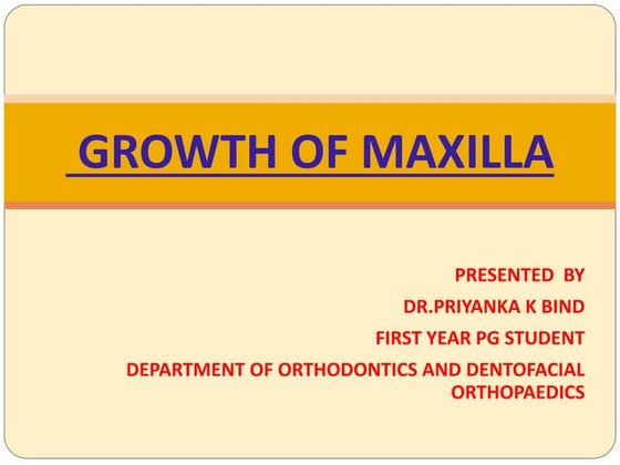 Development & Growth of Maxilla | PPT