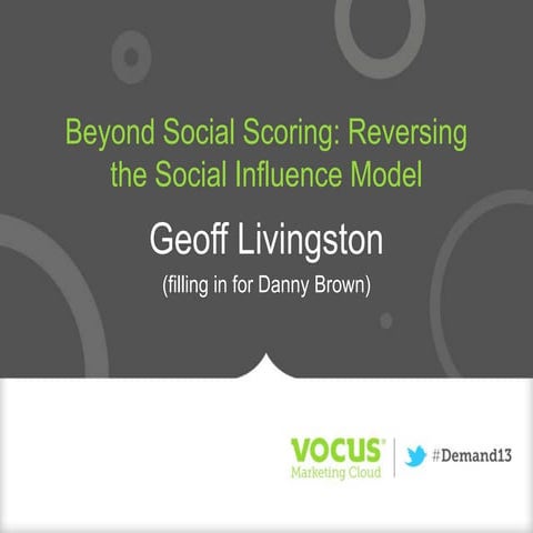 Beyond Social Scoring: Reversing the Social Influence Model | PPTX