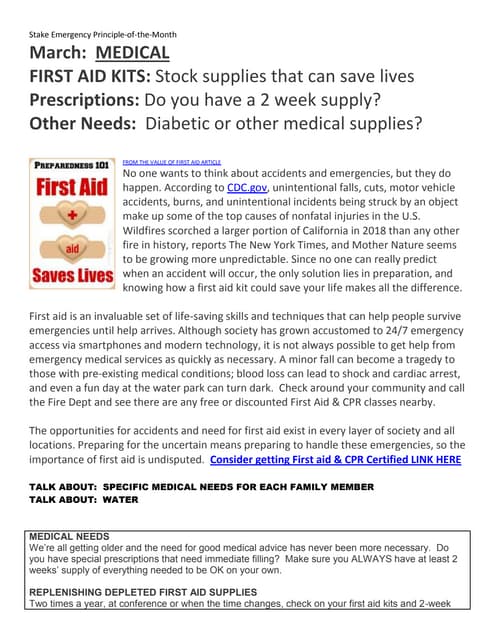 Checklist - how to build an lds 72 hour kit | PDF