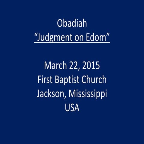 03 March 22, 2015, Obadiah | PDF