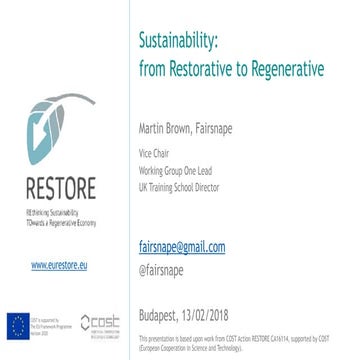 Sustainability: from Restorative to Regenerative | Martin Brown ...