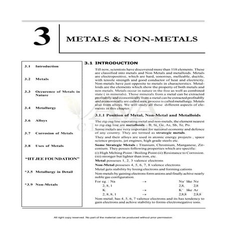 NCERT Chapter- 3 Metals & Non-metals pdf | PDF
