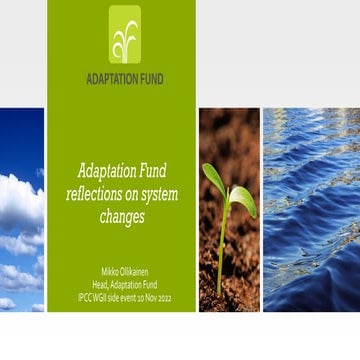 Adaptation Fund reflections on system changes | PDF | Environment | Science