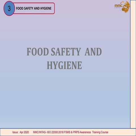 FOOD SAFETY AND HYEGIENE AWARENESS TRAINING | PPT