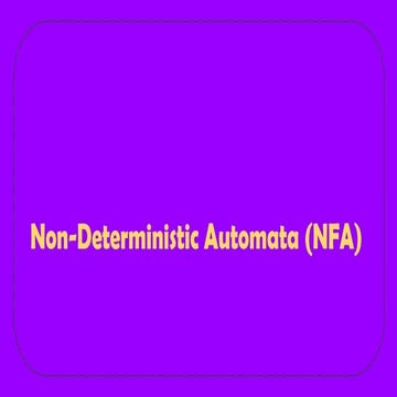 Non Deterministic Finite Automata (NFA) Lecture | PDF