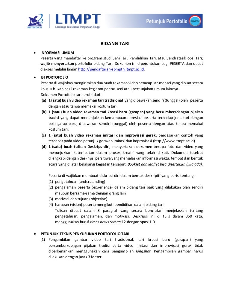 Contoh Portofolio Seni Tari - Download Contoh Lengkap Gratis ️