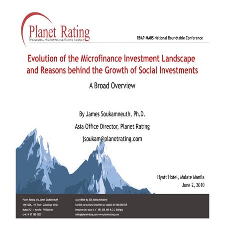 Evolution of Microfinanance Investment Landscape and Reasons behind the ...
