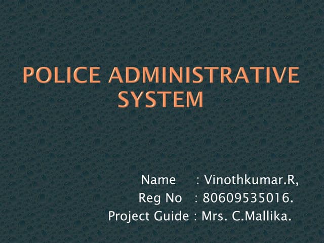 Police IT Application | PDF