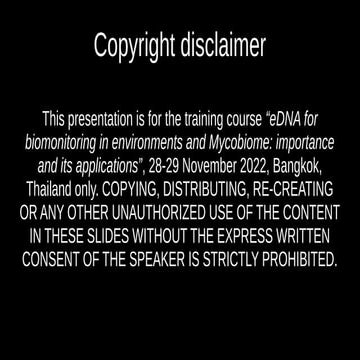 eDNA data analysis and mobilization for conservation of microbial ...