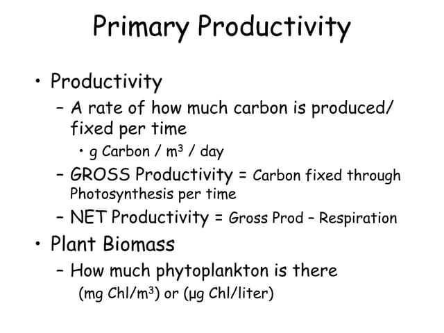 Productivity in ecosystem | PDF