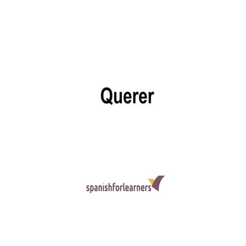 Spanish lesson - Expressing your wants in Spanish (querer) | PPTX
