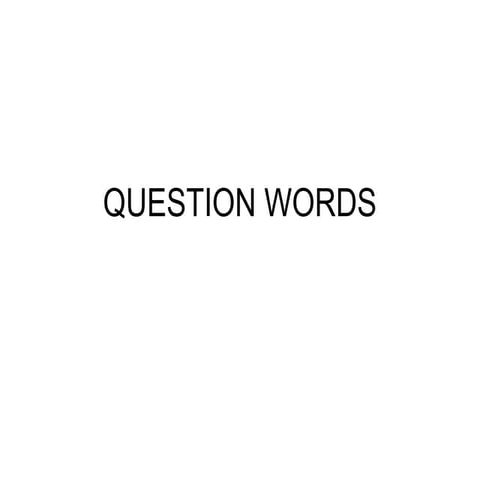 question words | PDF