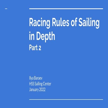 Racing Rules of Sailing in Depth. Part 2 | PPT
