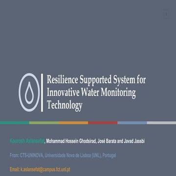 Resilience Supported System for Innovative Water Monitoring Technology ...