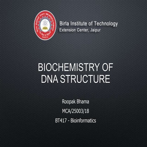 Biochemistry of DNA Structure | PPTX