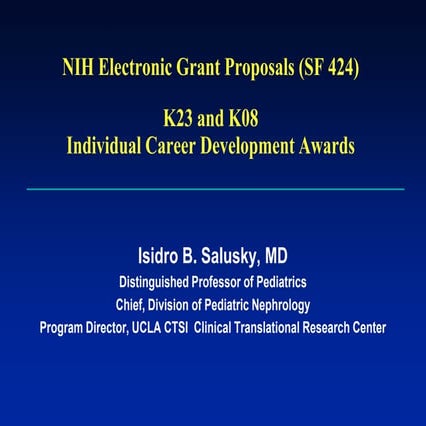 Writing the NIH K Award (July 25, 2013) | PPT