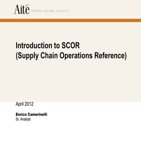 The score model in supply chain | PPT