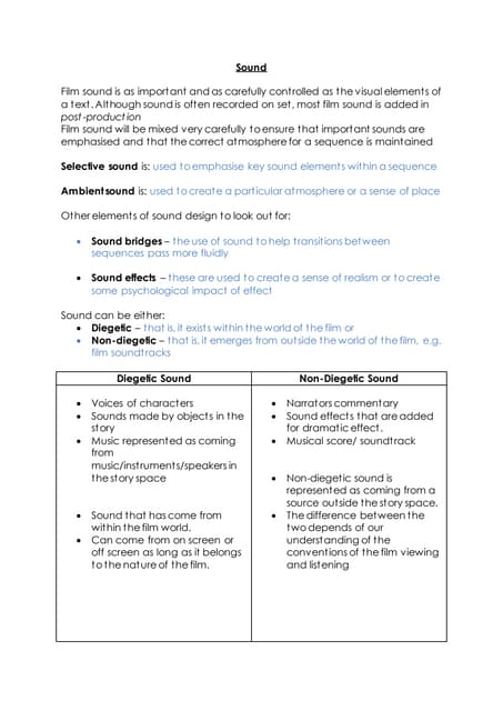 Film Sound Techniques | PPTX | Soundtracks, TV and Showtunes | Music