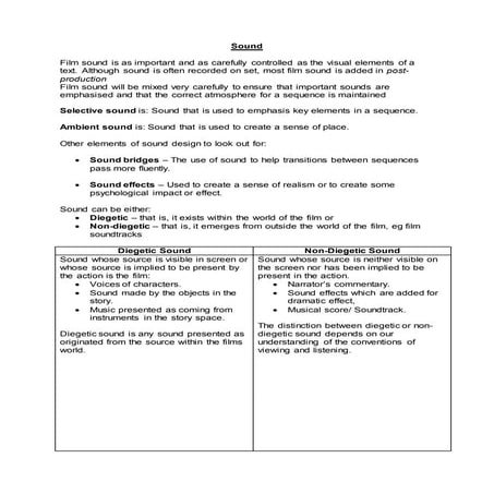Sound Notes Sheet | DOCX