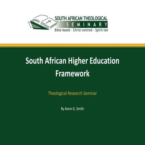 03 South African Higher Education Framework | PPT