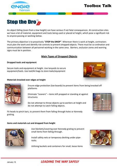 Tool Box Talk | Stop the Drop | PDF | Home Security | Home & Garden