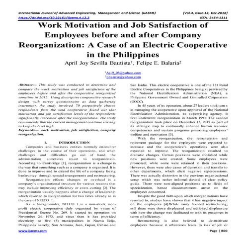 Work Motivation and Job Satisfaction of Employees before and after ...