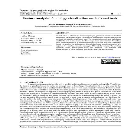Feature analysis of ontology visualization methods and tools | PDF | 3-D Graphics | Computer ...