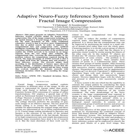 Adaptive Neuro-Fuzzy Inference System based Fractal Image Compression | PDF