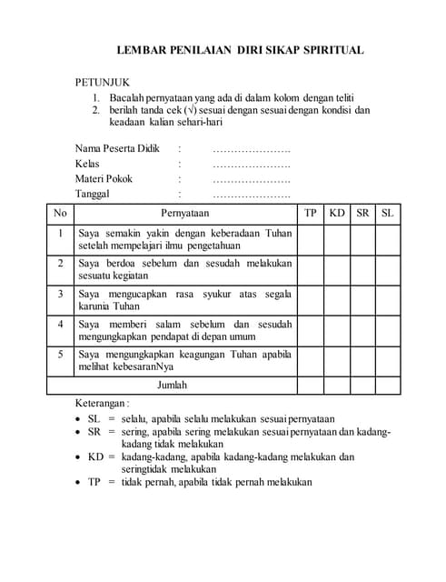 Contoh instrumen dan rubrik penilaian | PDF