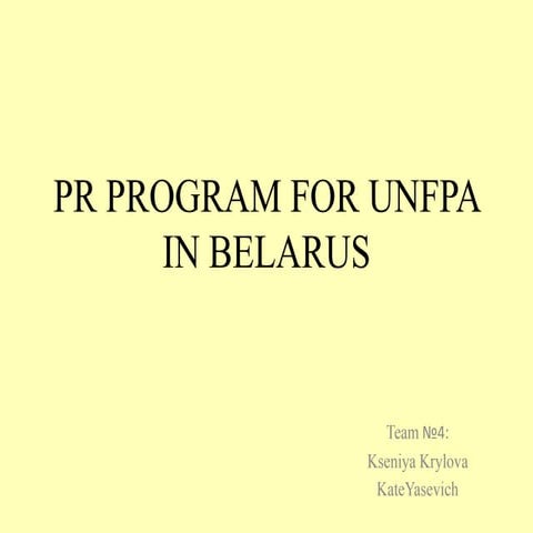 Public relations sample program. | PDF