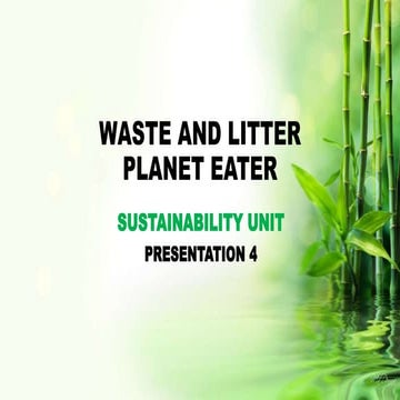 SUSTAINABILITY: WASTE AND LITTER | PPTX