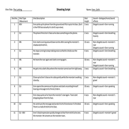 Shooting Script | DOCX