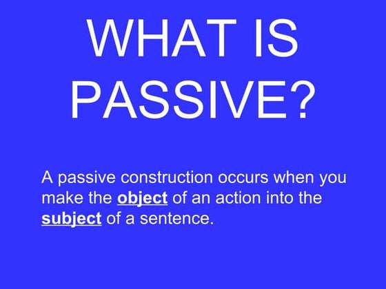 Project 1 Passive voice | PDF