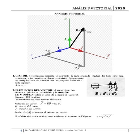 Operaciones con vectores | PDF