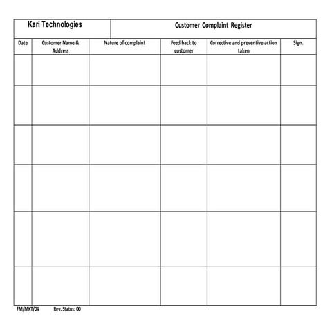 04.Customer complaint register.doc