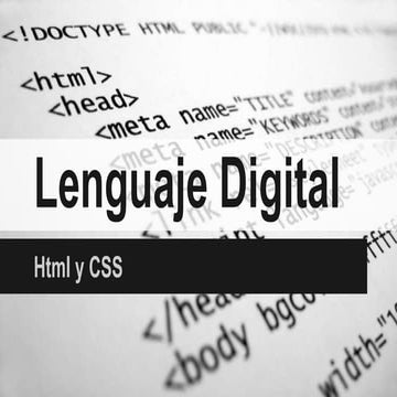 Introducción al Lenguaje Digital: HTML y CSS | PPTX