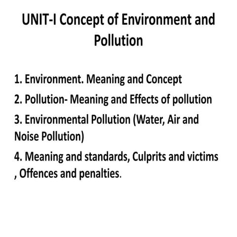 BASIC CONCEPT OF ENVIRONMENT AND DIFFERENT CONSTITUTENET OF ENVIRONMENT ...