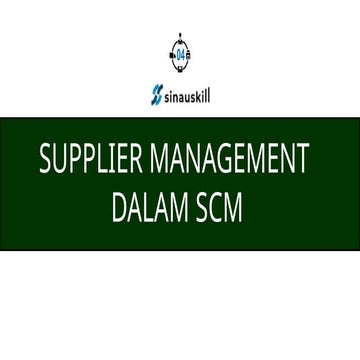 Introduction to Supplier Management-Overview | PPTX