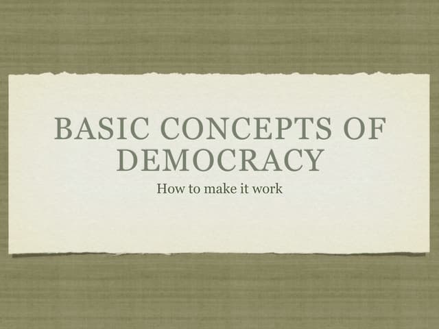 Democracy | PPT | Elections | Politics