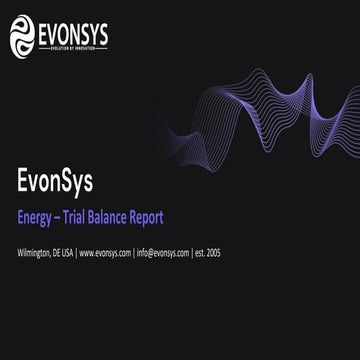 EvonSys | Energy – Trial Balance Report | PPT