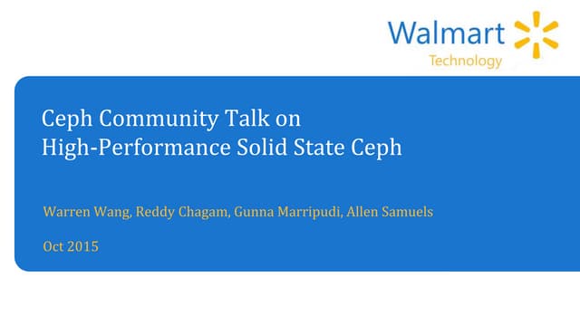 Ceph Community Talk On High Performance Solid Sate Ceph Ppt