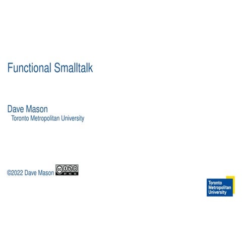 Functional Smalltalk Ppt