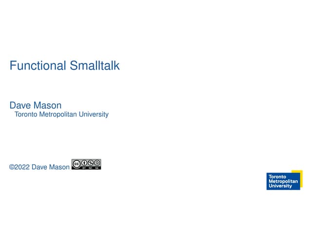Functional Smalltalk Ppt