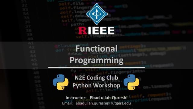 04 Functional Programming In Python Ppt
